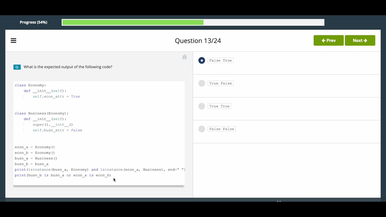 PCAP™ Module 4 Practice Test: Python OOP (34%) – Questions with Explanations