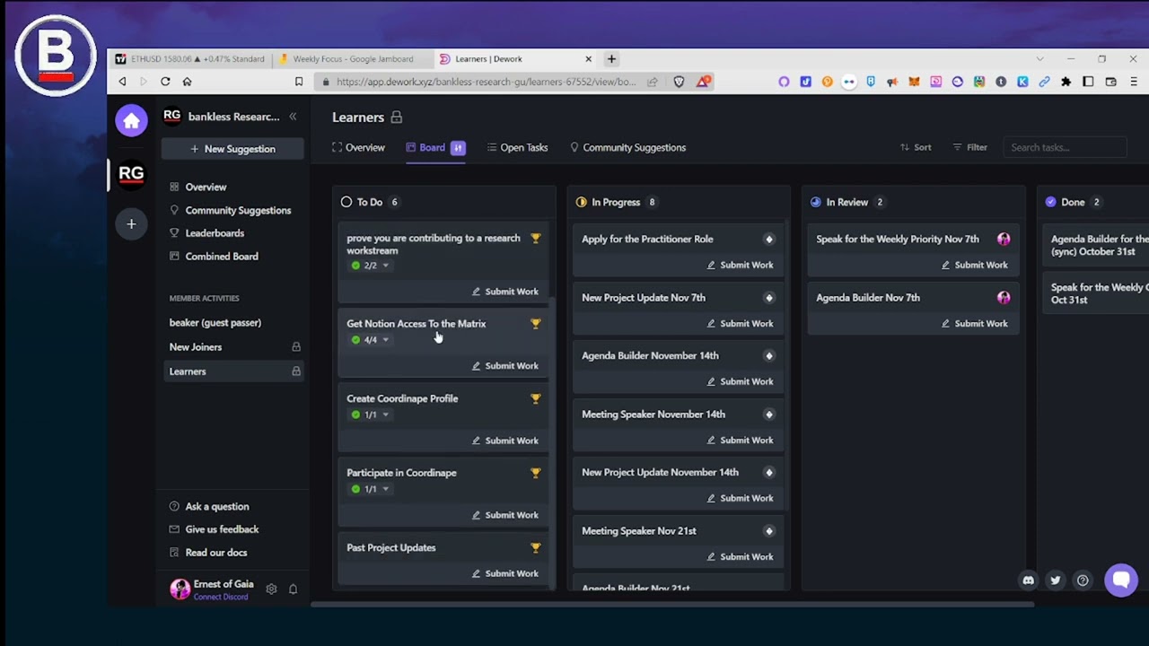 Dework Learner viewpoint