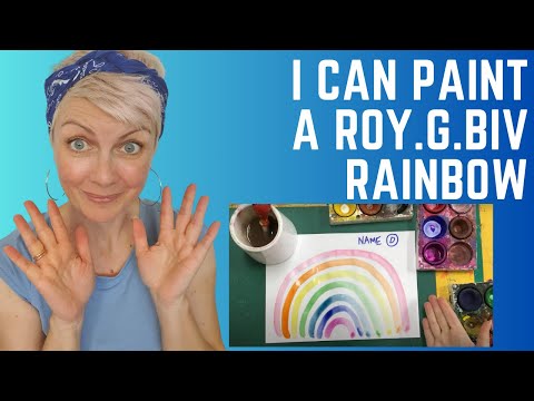 Paint a rainbow in ROY G BIV colour spectrum order