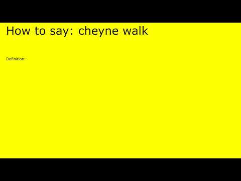 How to pronounce cheyne walk by british speaker