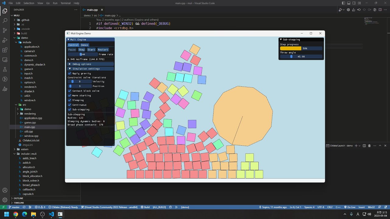 C++ 2D Physics Engine Demo