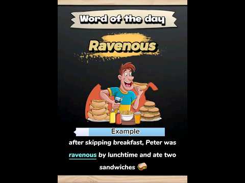 word of the day "Ravenous" #tiktok #learnword #youtube #vocabulary #musicplayer #fact #learnwords