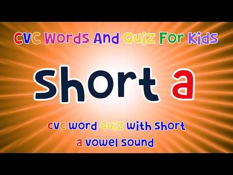 CVC Words And Quiz | Short A Sound | ESL Kids | 4K