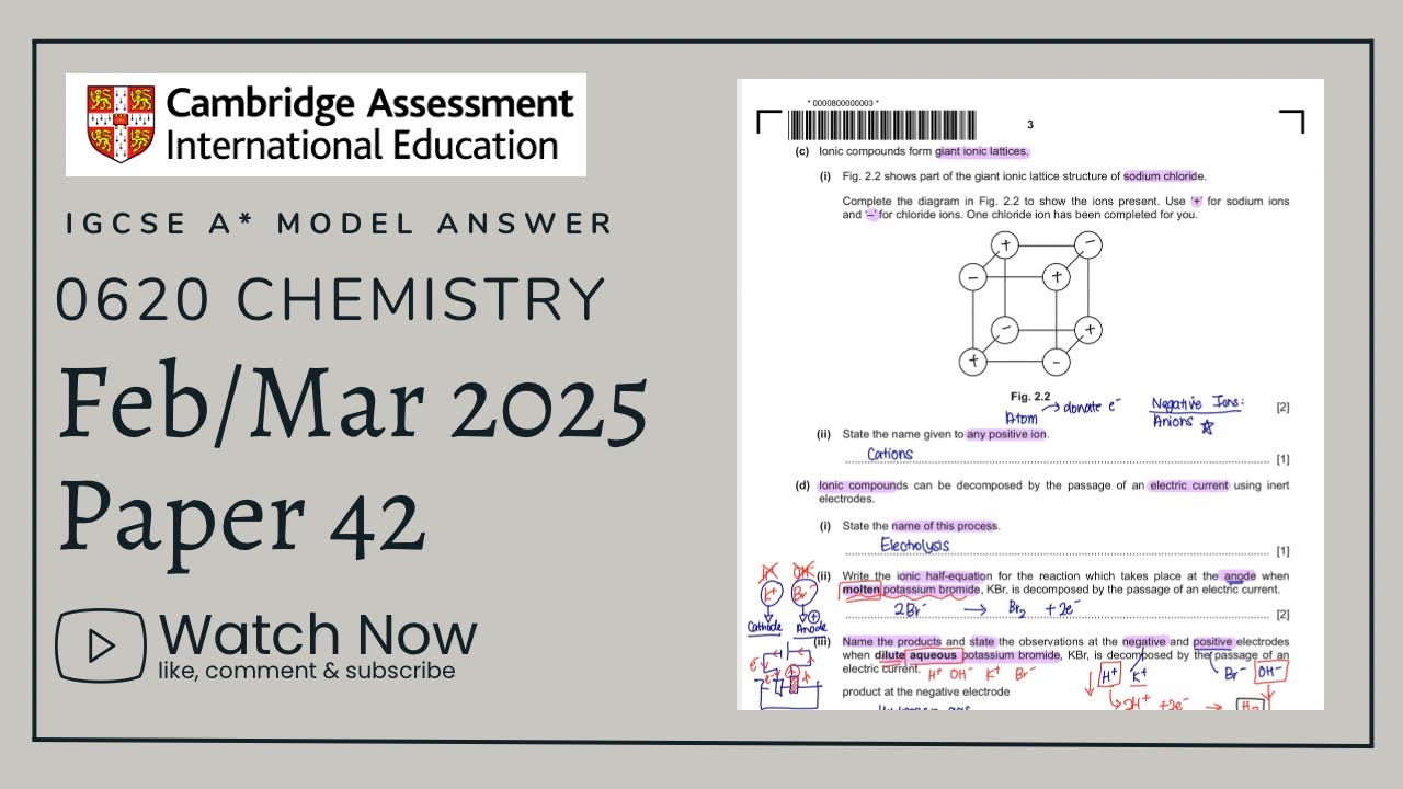 IGCSE Chemistry Paper 42 - Feb/Mar - 0620/42/F/M/25 FULLY SOLVED