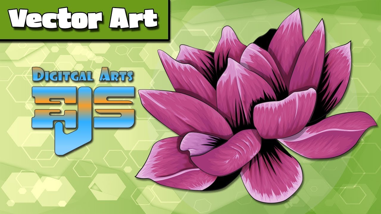 Adobe Illustrator - Amazing Cartoon Vector Art  - Lotus Flower - Speed Vector Art Video