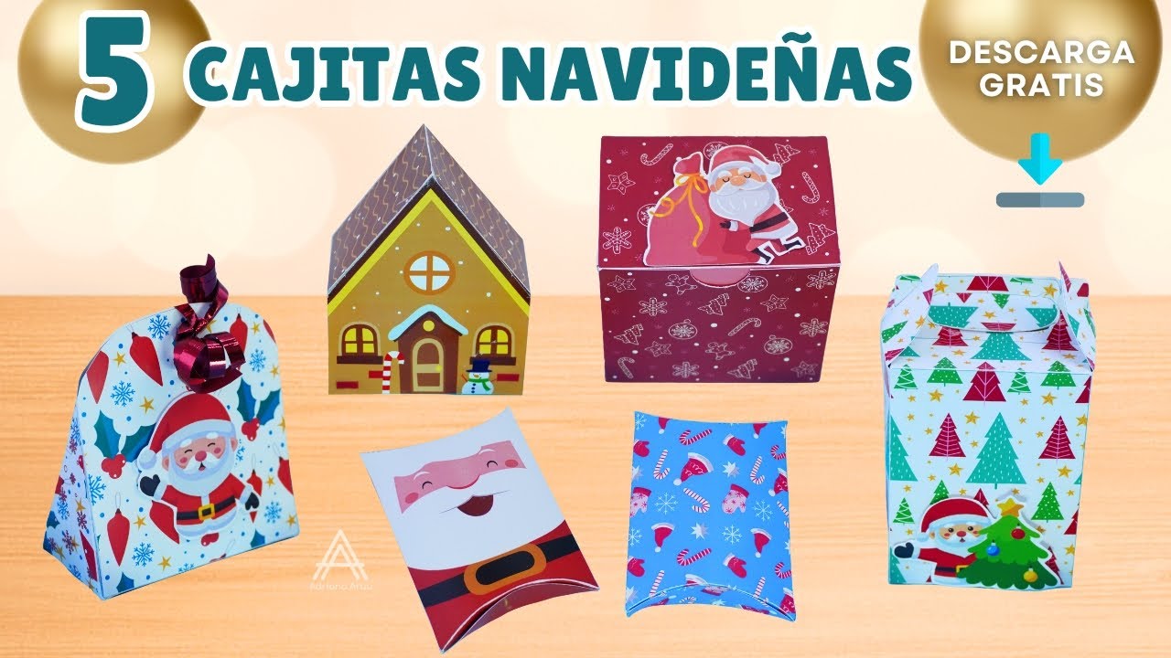 5 Ideas de Cajas Navideñas Imprimibles 🎄 Perfectas para Regalos 🎄Plantillas gratis