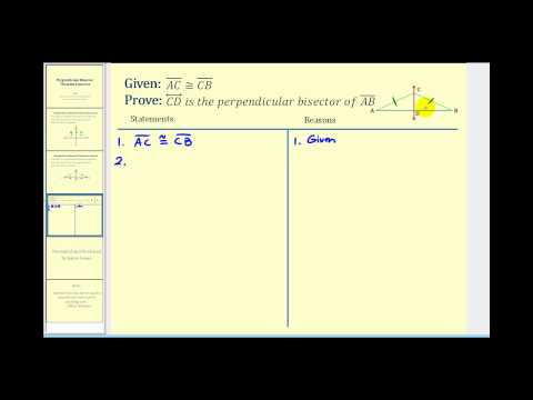 Proof: Perpendicular Bisector Theorem Converse | Math Help from ...