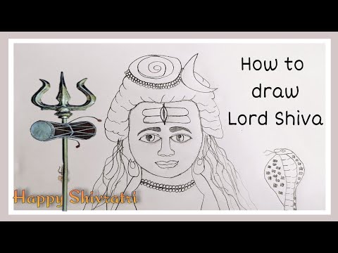 How to draw LORD SHIVA step by step for kids | mahadev drawing | bholenath drawing | Maha Shivratri