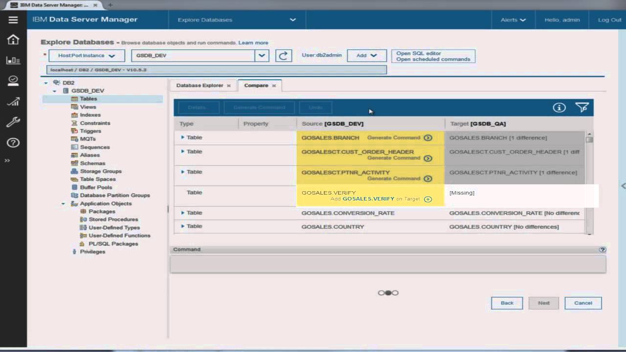Data Server Manager - Database Administration