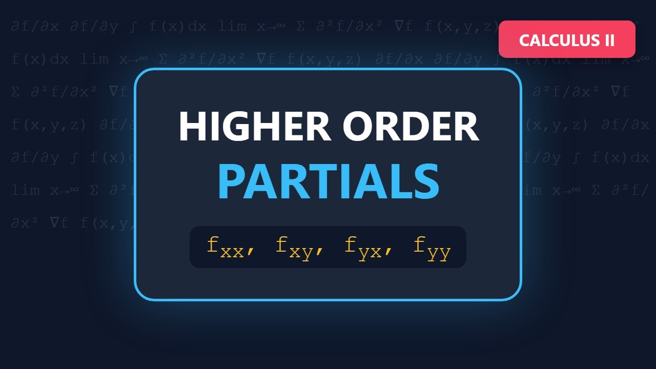 Higher Order Partial Derivatives: fxx, fxy, fyx, fyy Explained