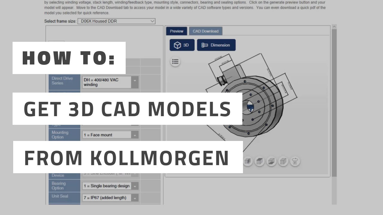 Kollmorgen: How to Find and Download a 3D CAD Model in Your Native CAD