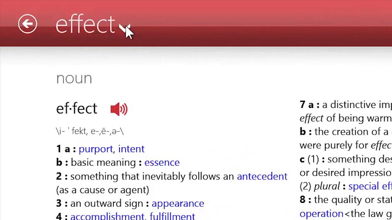 Merriam-Webster App for Windows 8