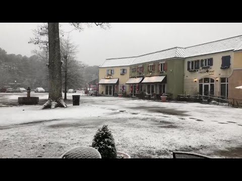 VIDEO: Snow tubing in NC and snow falling in North Raleigh