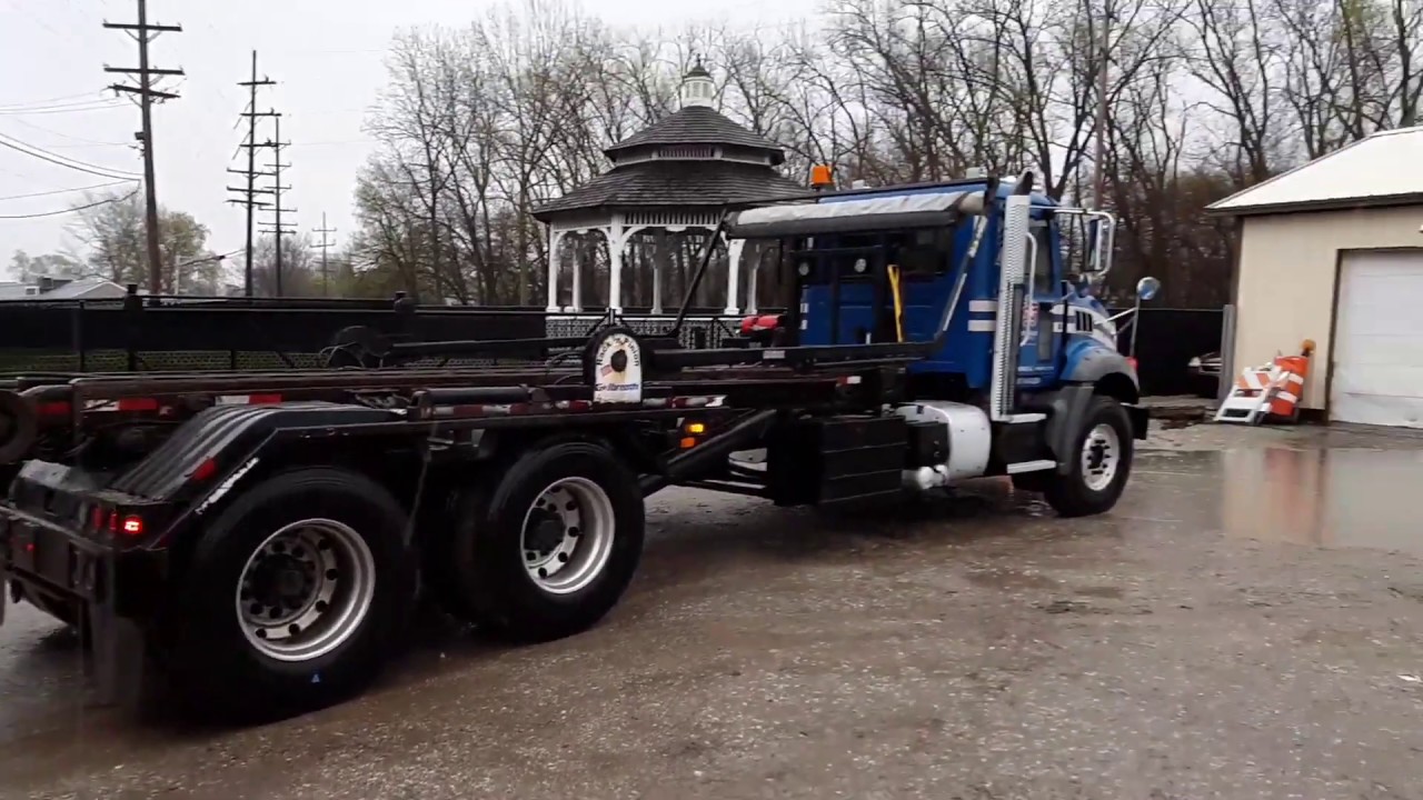 Republic Waste unloading rolloff container