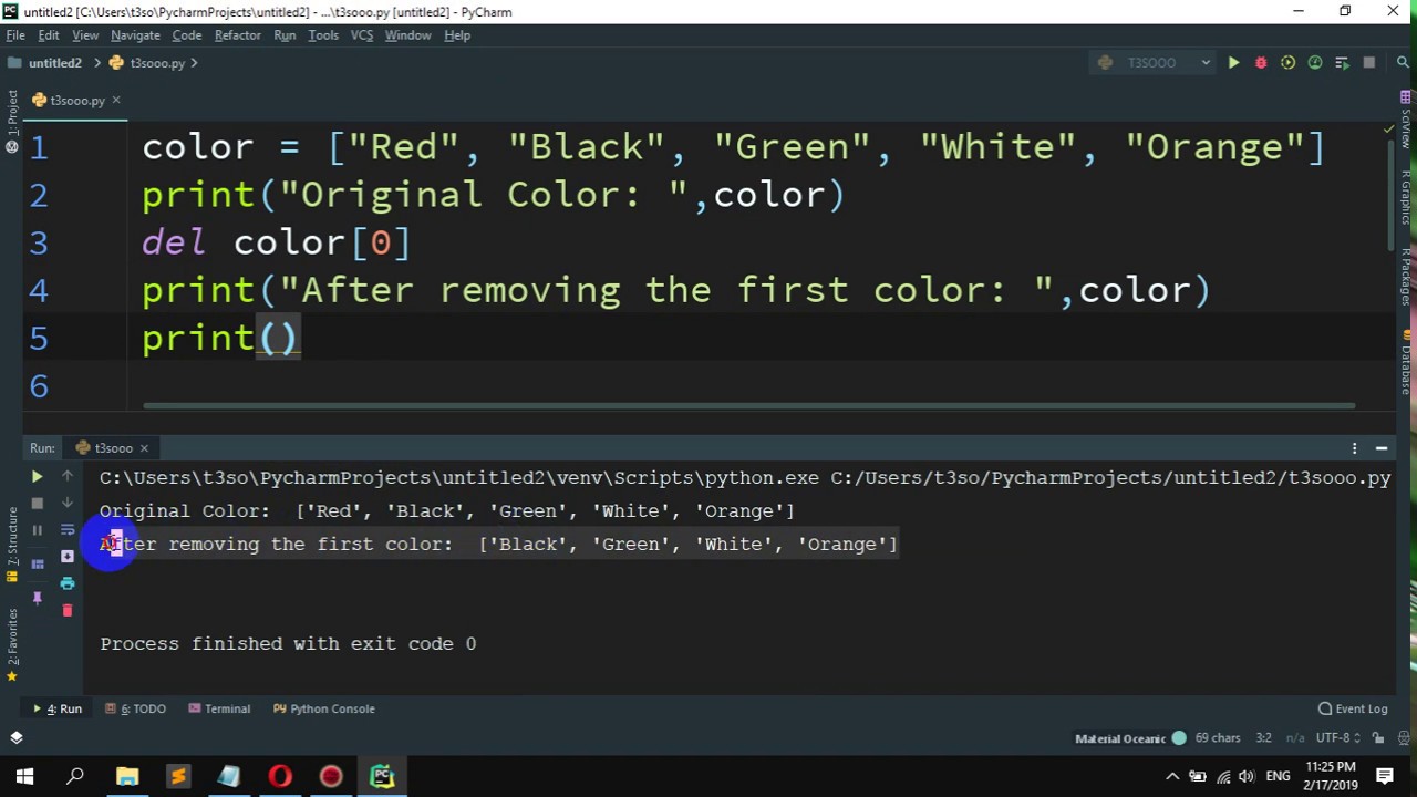 How to remove the first Item from a list in Python