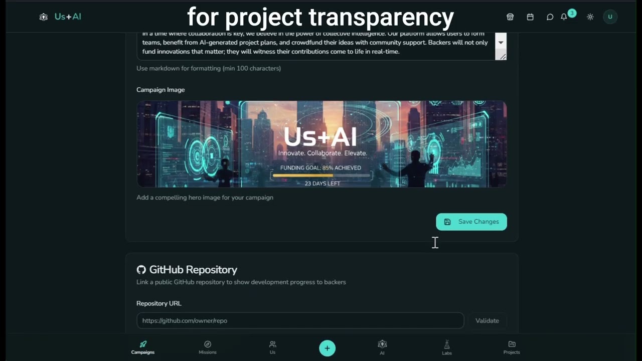 Us+AI - Campaign Github Transparency