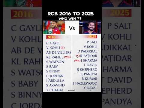 RCB 2016 vs RCB 2025 – Which Squad Would Dominate? #shortsfeed