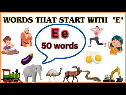 Words that starts with E | Letter E words for Kids | Phonics | Letter sound E