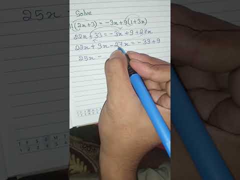 solve 11(2x+3) =-3x+9(1+3x) #math