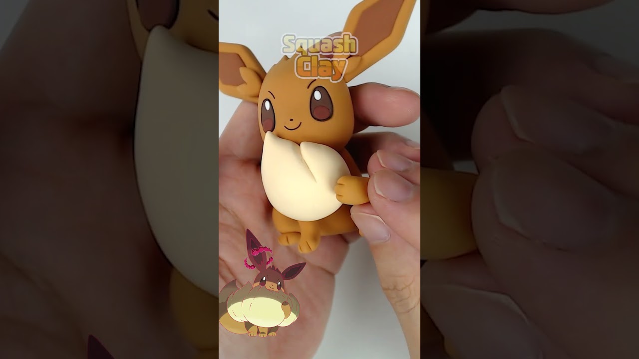 Making Gigantamax Eevee Pokémon out of clay #art #handmade #Pokemon #satisfying