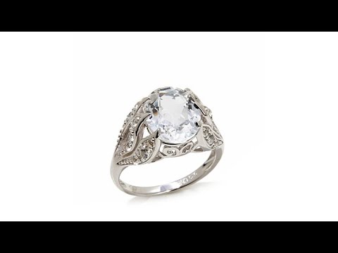 Ravenna Gems 4.38ct White Topaz Oval Sterling Silver Ring