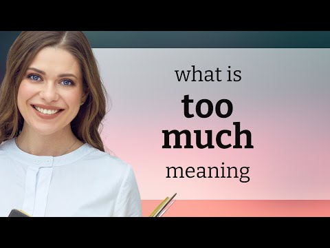 Too much • TOO MUCH meaning