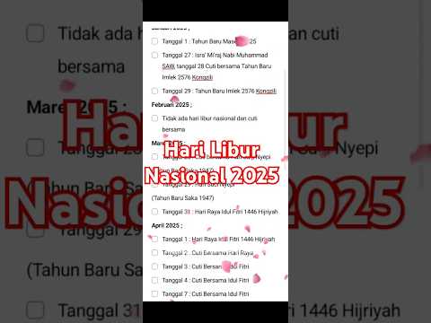 Hari Libur Nasional Tahun 2025, #idulfitri #kalender #informasi #kalender2025