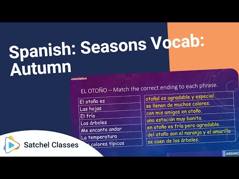 Spanish Seasons Vocab Autumn | Spanish | Satchel Classes