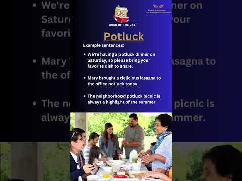 Word of the day: potluck | word meaning | example sentences #wordoftheday #learnnewwords #english