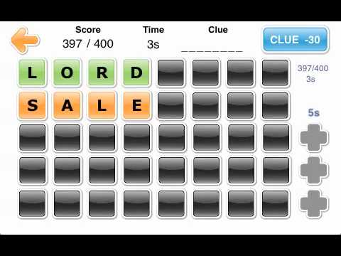 iPhone word puzzle, WordMend 4 letter - Dan Tullis