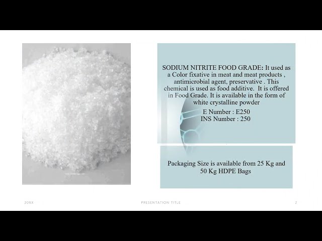 Nitrite - Sodium Nitrite Food Grade Manufacturer from Hyderabad