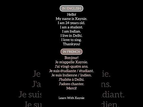 Lesson 3 • Self Introduction in French • Présentez-vous • Learn With Xaynie