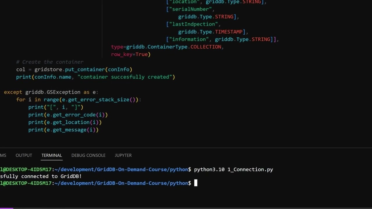 GridDB 101: Chapter 3 -- Python Driver