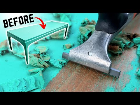 Amazing RESTORATION of a TEAL PAINTED Mid-Century Coffee Table
