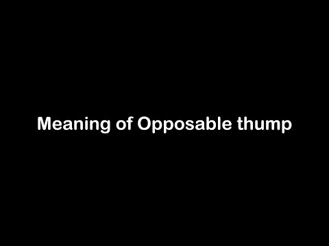 What is the Meaning of Opposable thump | Opposable thump Meaning with Example