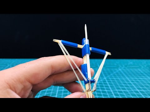 1 INVENTION.Toothpick crossbow.How to make a crossbow with toothpicks?
