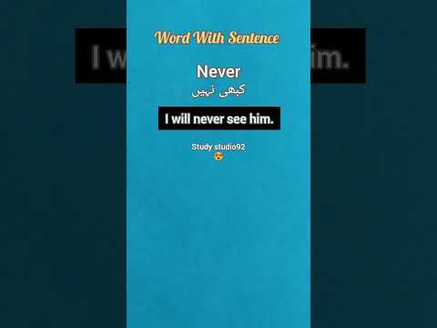 Never word urdu meaning with sentence ๐ #studystudio92๐ #shortsfeed #never #englishgrammar