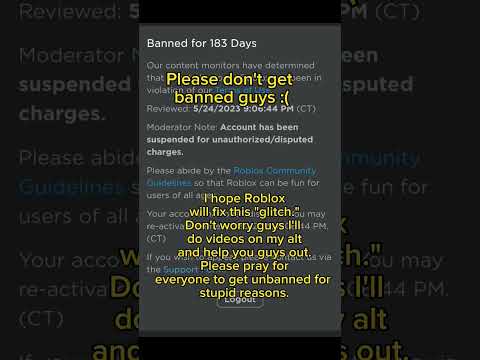 I Got BANNED for 183 DAYS @Roblox please fix this 😔 #shorts #robloxban #roblox183daysban #sad #fypシ