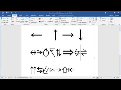 How to insert Arrows in Word