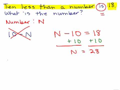 Basic Algebra Word Problems 1