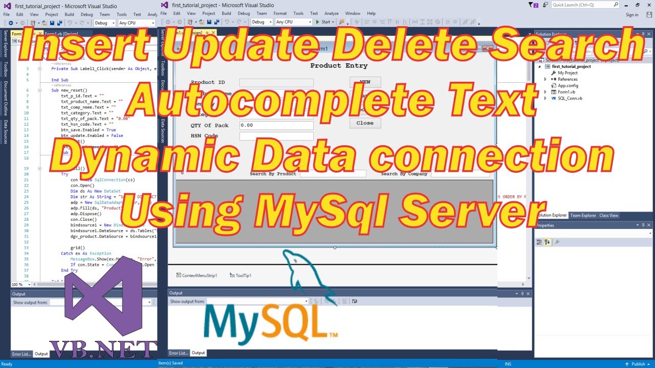 insert update delete with mysql database in vb.net