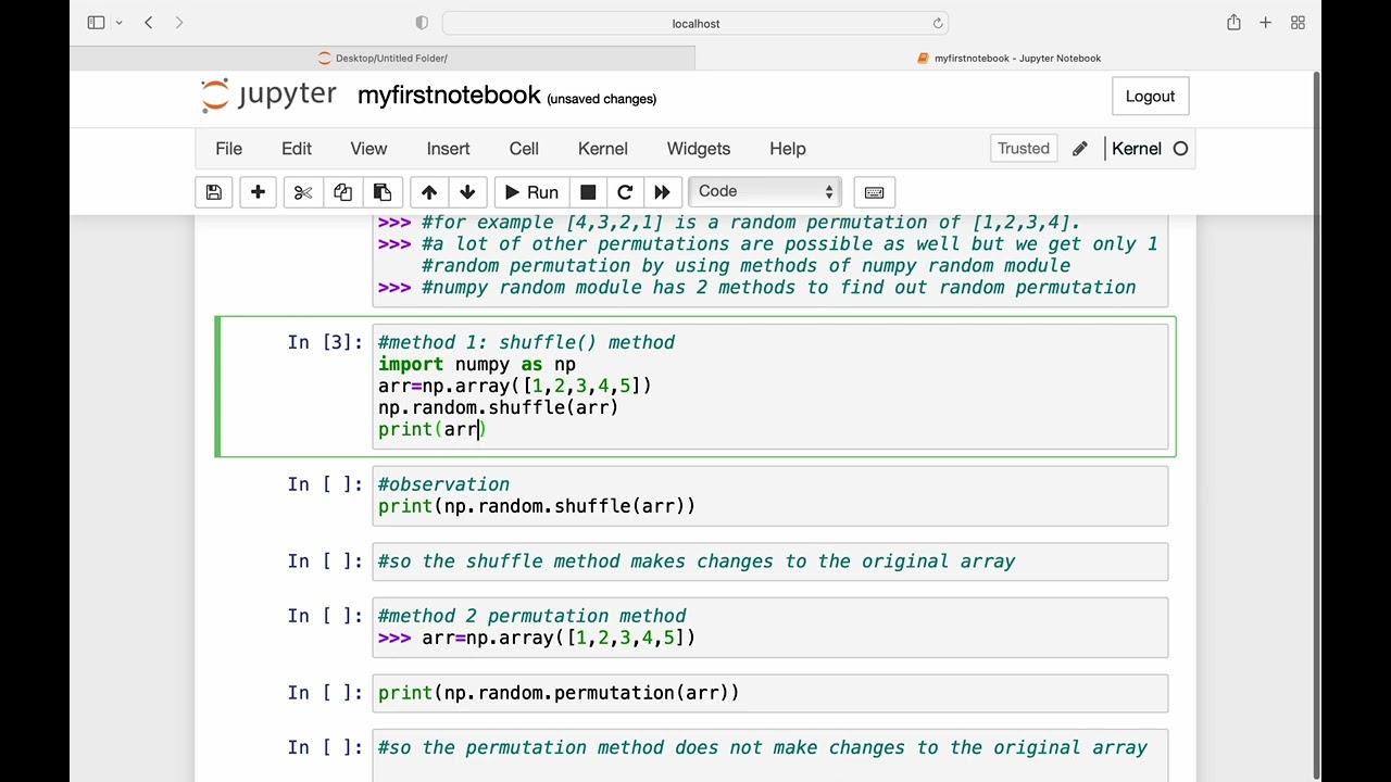 Numpy Tutorial for beginners - Numpy Permutation() | How to use np.random.permutation()