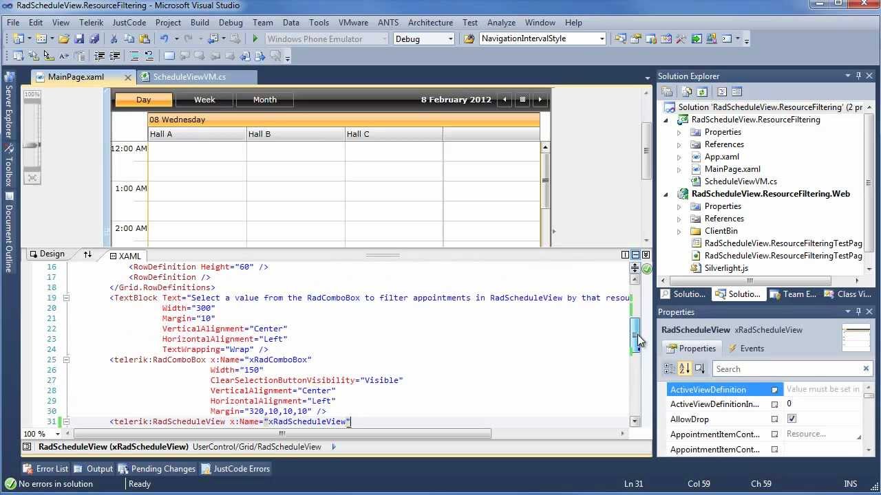 ScheduleView - Part 5: Creating a Custom Resource Filter (Silverlight & WPF)