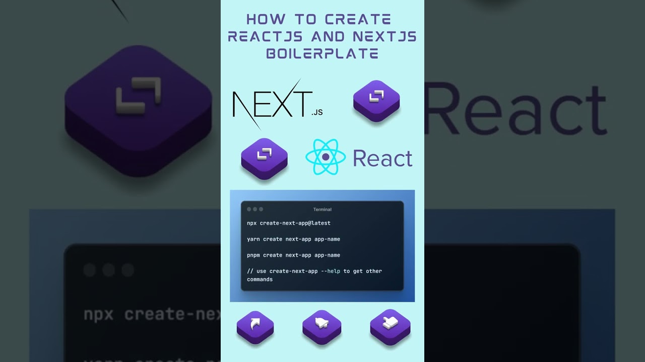 ReactJS and NextJs Boilerplate Commands #shorts #reactjs #nextjs #tutorial #coding