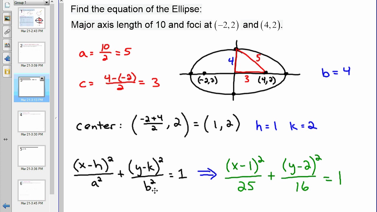 PreCalculus Notes 9 2 Ellipses