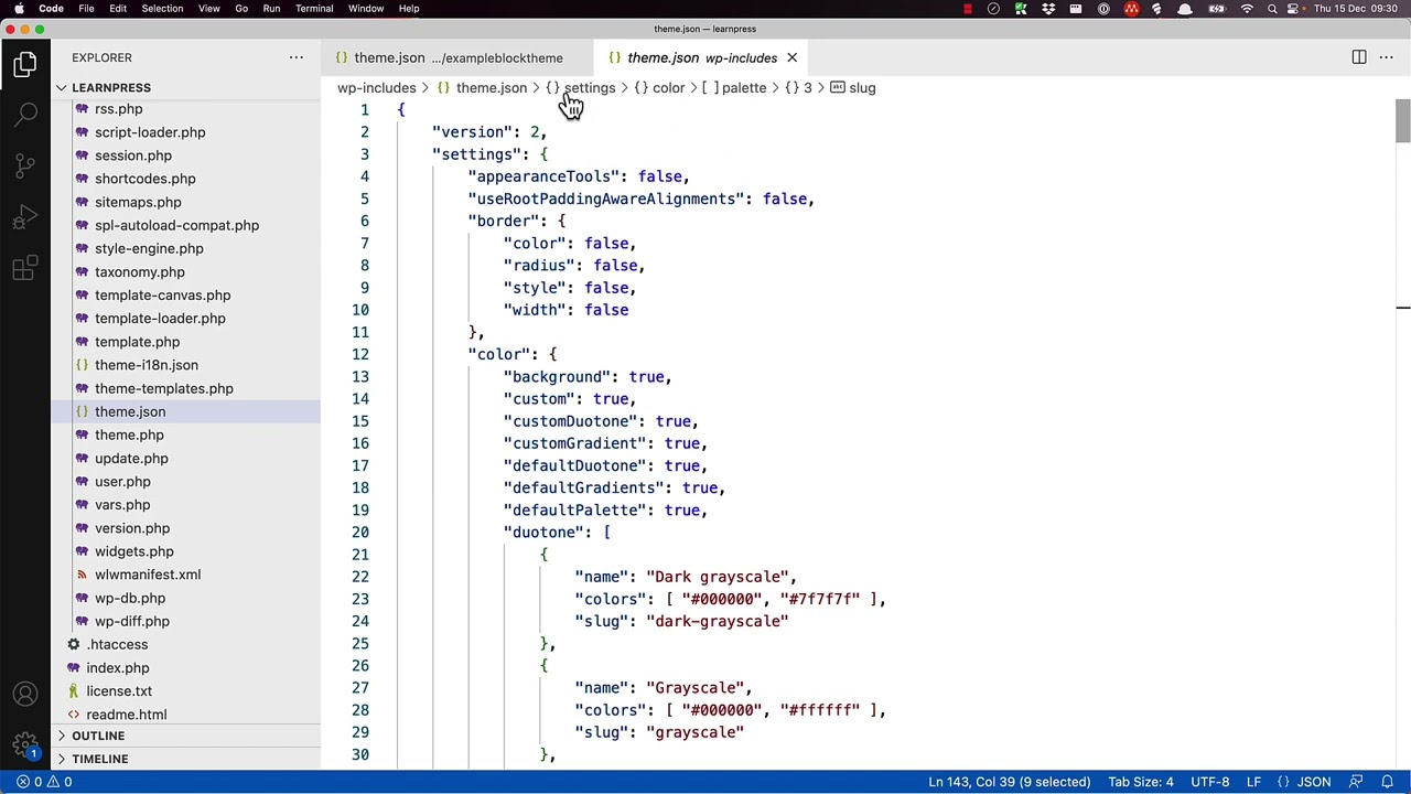 Introduction to theme.json