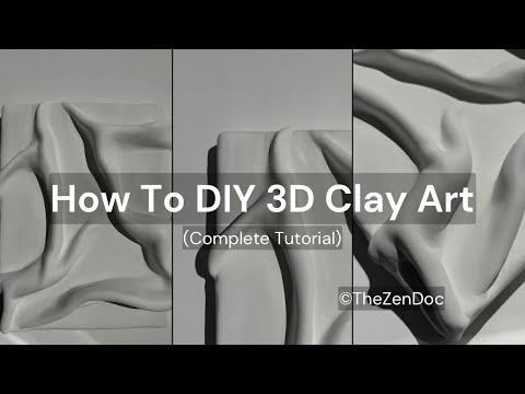 How To DIY 3D Clay Art | Air Dry Clay Art on Canvas Tutorial
