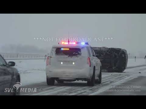 Kearney, Nebraska - Roll Over Accident and Winter Storm Impacts - January 25, 2021