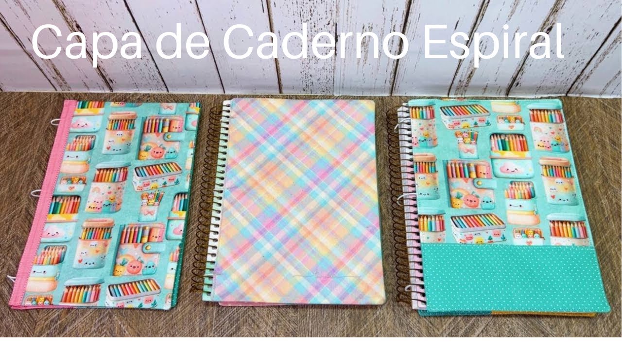Como fazer CAPA de CADERNO ESPIRAL muito Fácil - Costura Criativa - Passo a passo