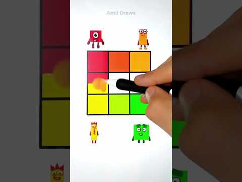 Satisfying Color Mixing | Numberblocks ✨ #relaxingart #shorts #drawing #mix #colors #mixing #viral